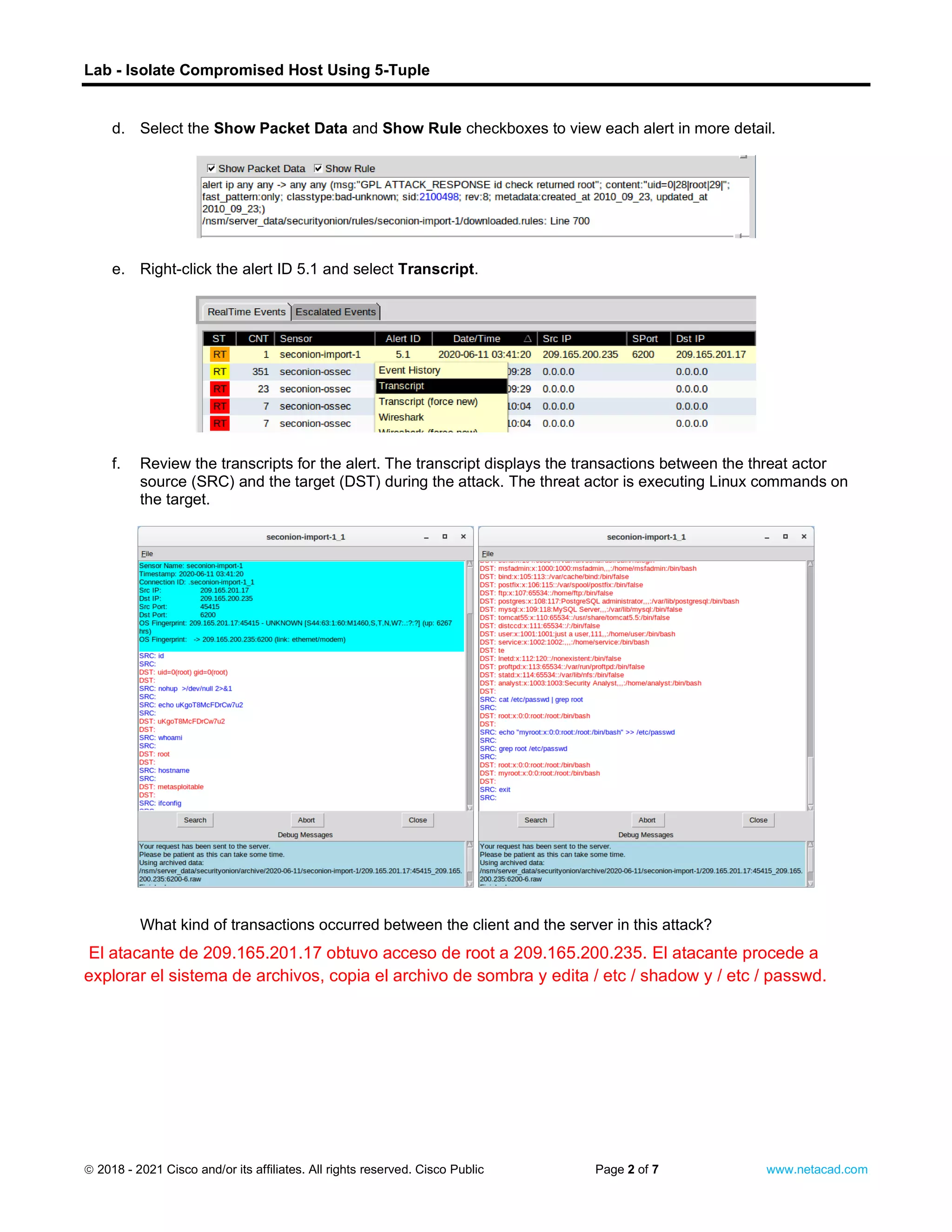 27.2.14 lab isolate compromised host using 5-tuple | PDF