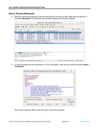 27.2.14 lab isolate compromised host using 5-tuple | PDF