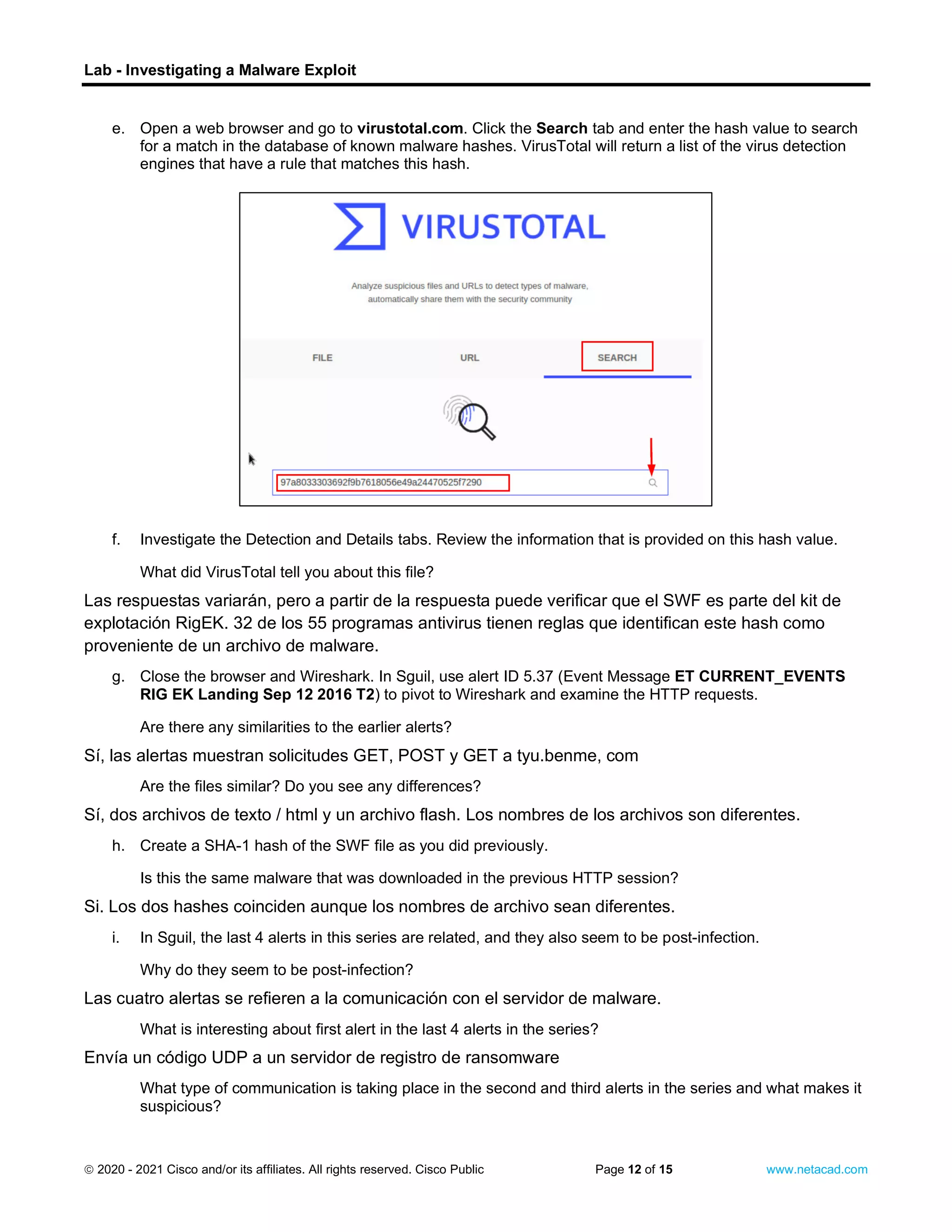 27.2.15 lab investigating a malware exploit | PDF | Web Design and HTML | Internet