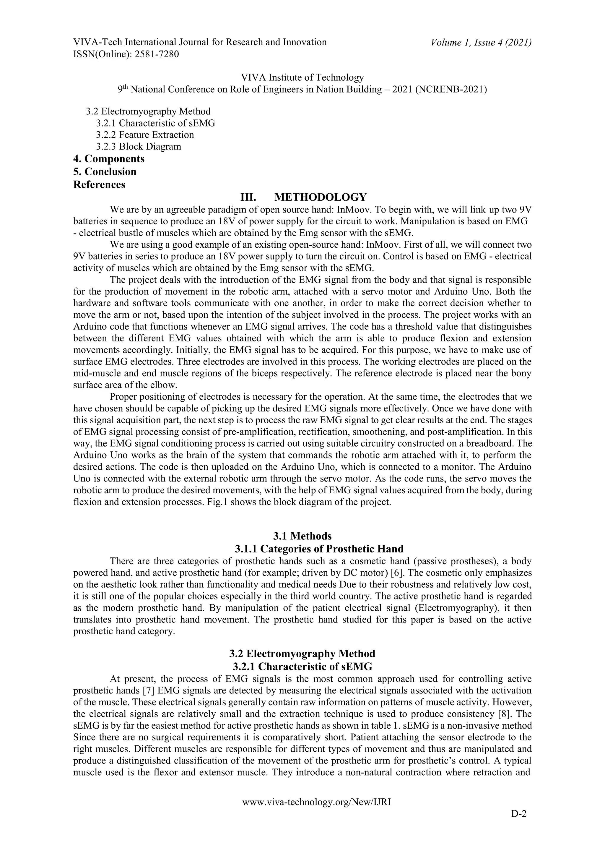 Prosthetic Arm for Amputees | PDF