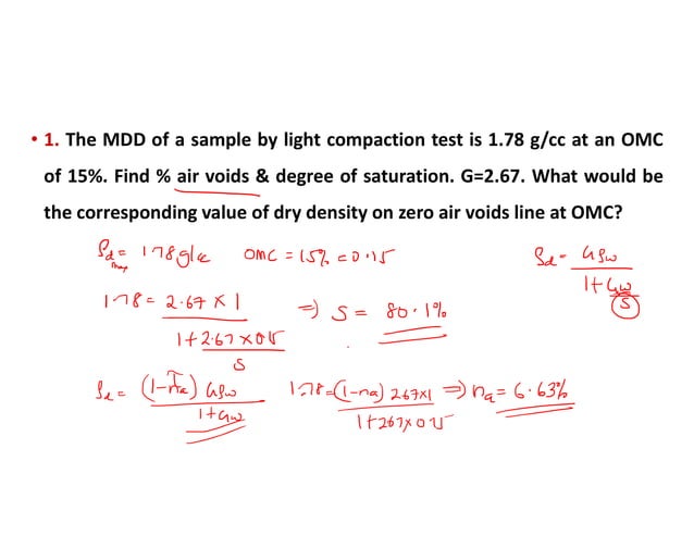problems on compaction of soils in geotechnical engineering | PPT