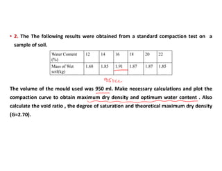 problems on compaction of soils in geotechnical engineering | PDF