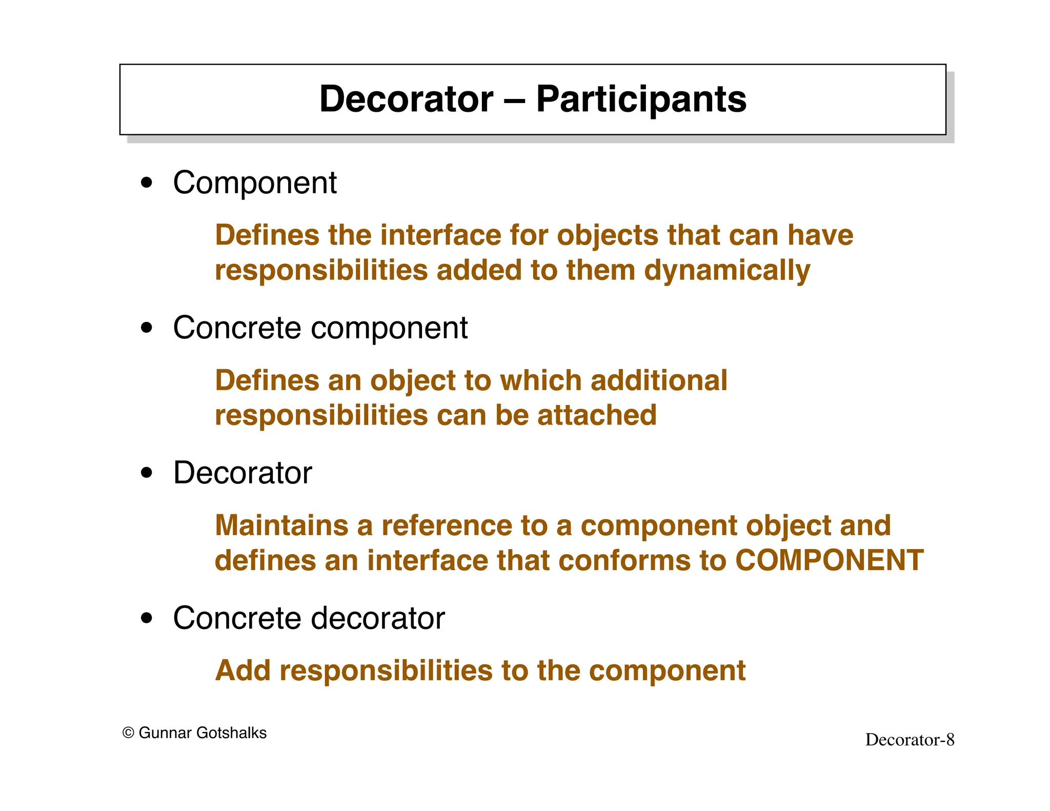 Structure-Decorator deign pattern model fact | PDF