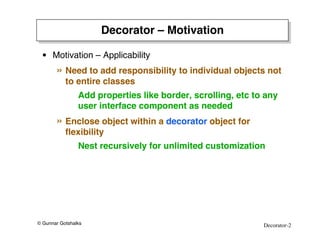 Structure-Decorator deign pattern model fact | PPT