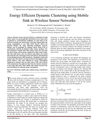 Energy Efficient Dynamic Clustering using Mobile Sink in Wireless Sensor Networks | PDF