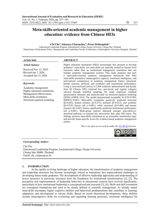 Meta-skills-oriented academic management in higher education: evidence ...