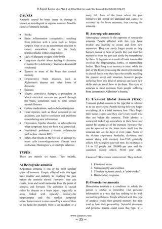 A review on amnesia | PDF