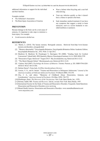 A review on amnesia | PDF