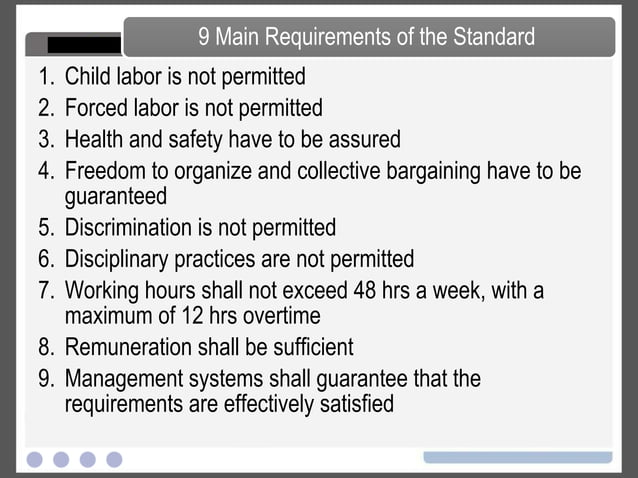 Corporate Social Accountability Management - SA 8000 | PPT | Business ...