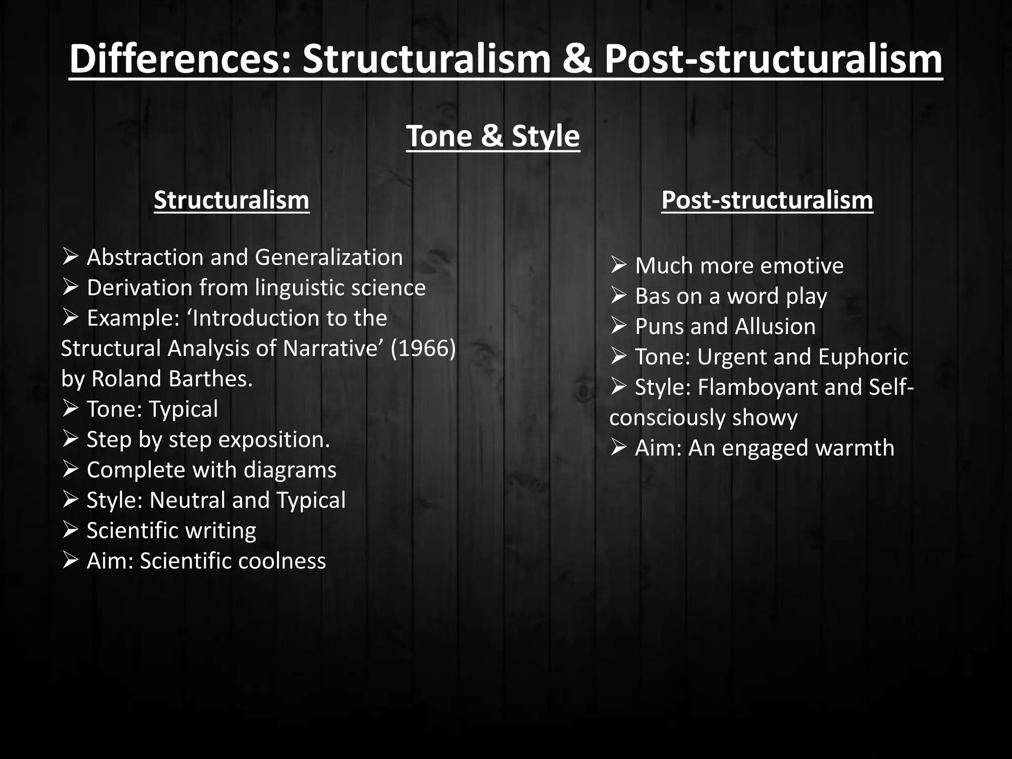 difference structuralism & post-structuralism | PPTX