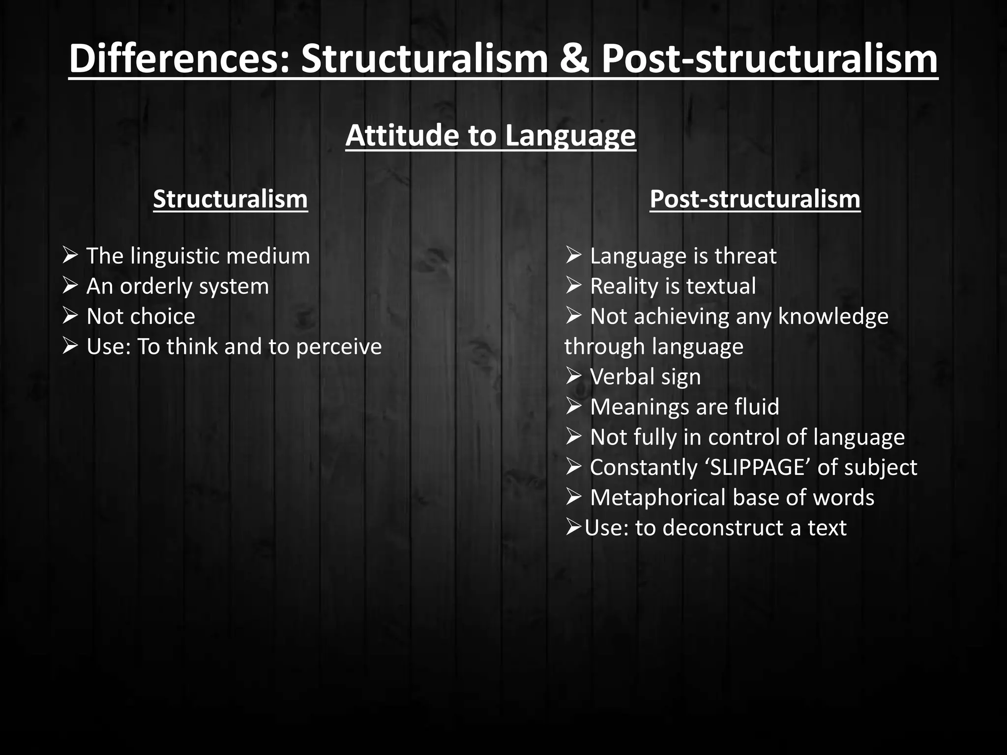 difference structuralism & post-structuralism | PPTX