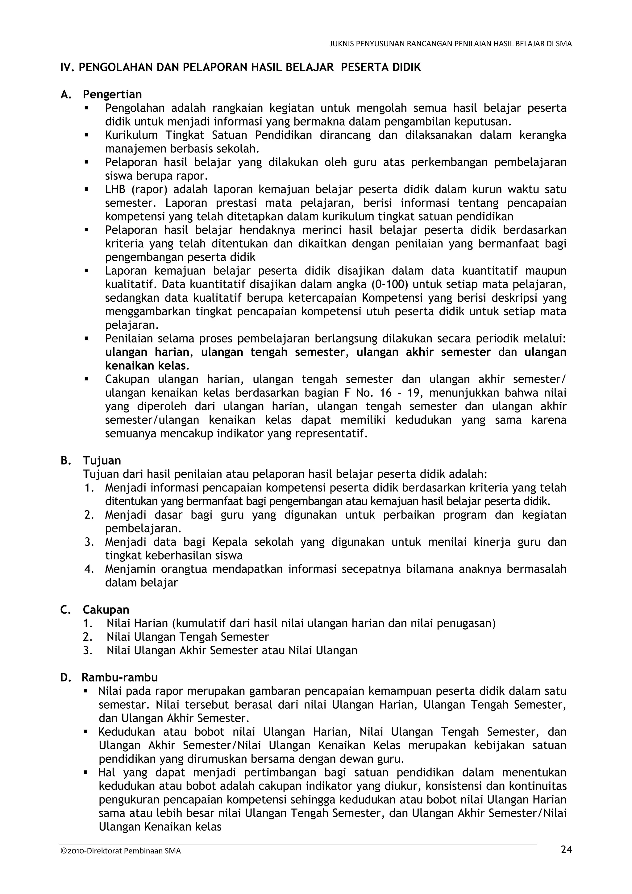 27 juknis-penyusunan-rancangan-penilaian-hasil-belajar- isi-revisi-_1904 | PDF