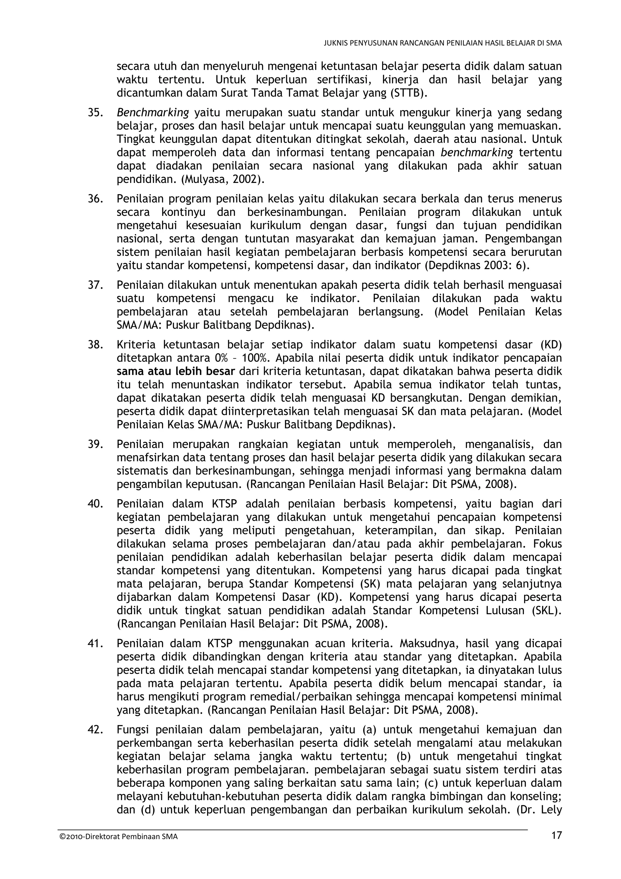 27 juknis-penyusunan-rancangan-penilaian-hasil-belajar- isi-revisi-_1904 | PDF