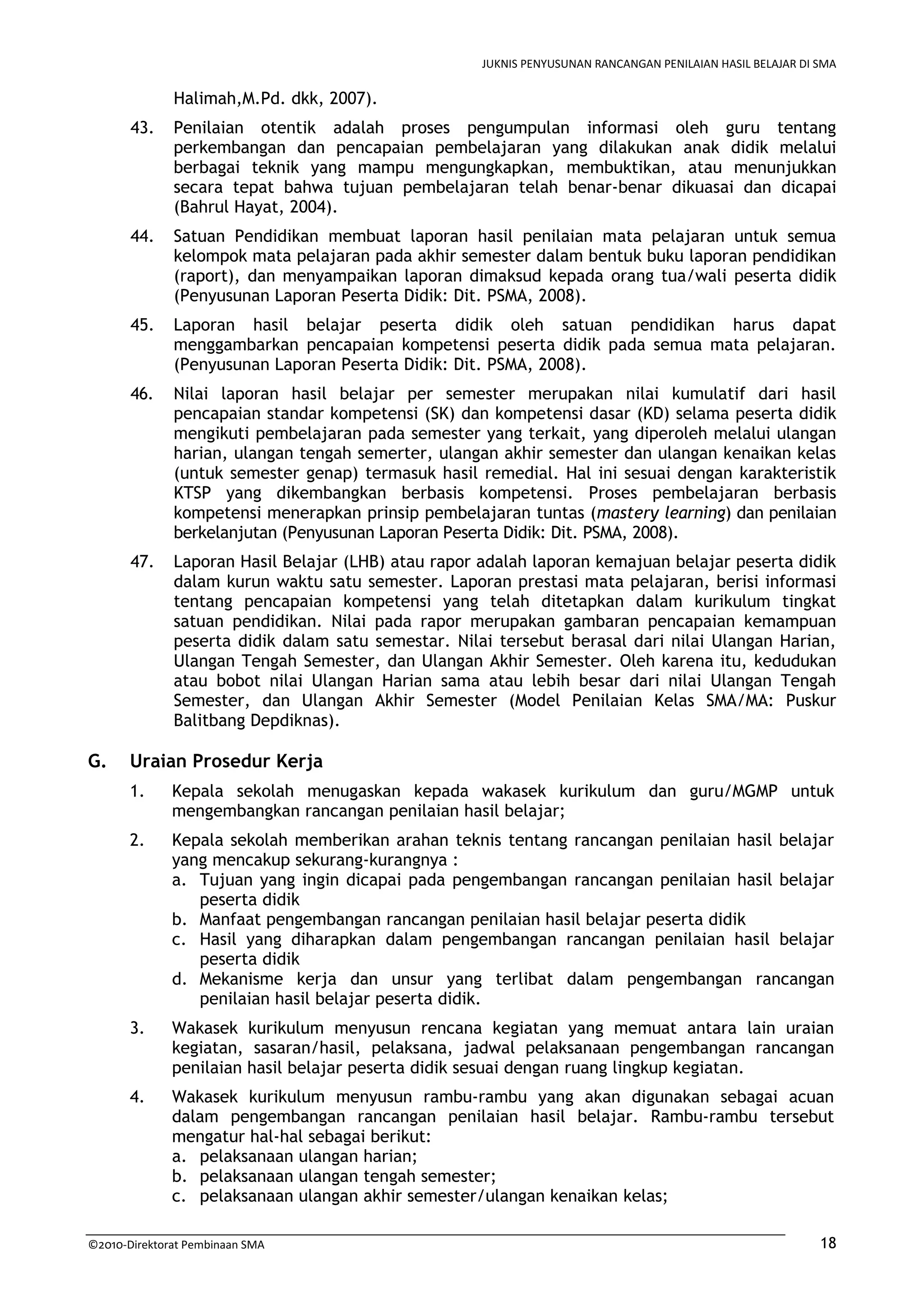 27 juknis-penyusunan-rancangan-penilaian-hasil-belajar- isi-revisi-_1904 | PDF
