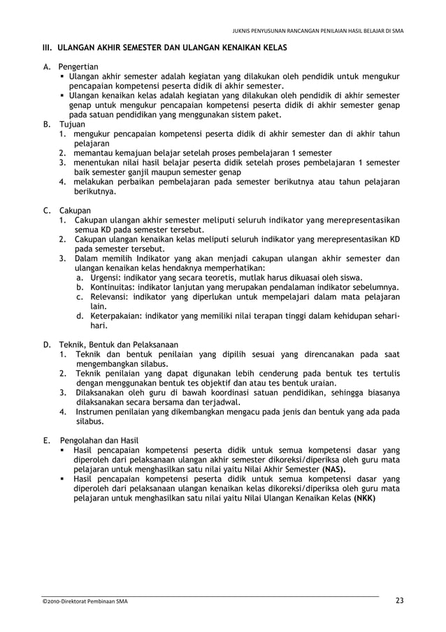 27 juknis-penyusunan-rancangan-penilaian-hasil-belajar- isi-revisi-_1904 | PDF