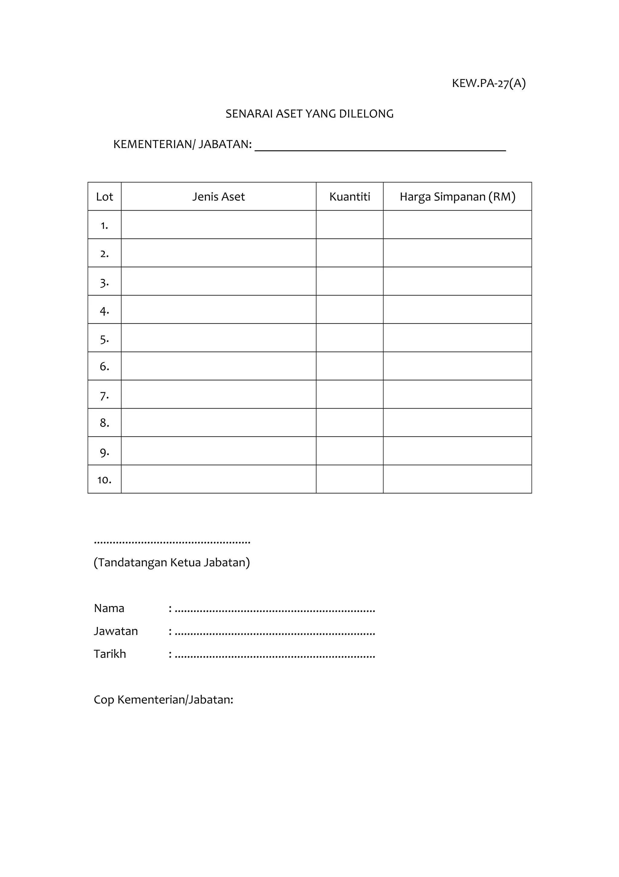 27.kew.pa 27 (kenyataan jualan lelong aset alih) | DOC