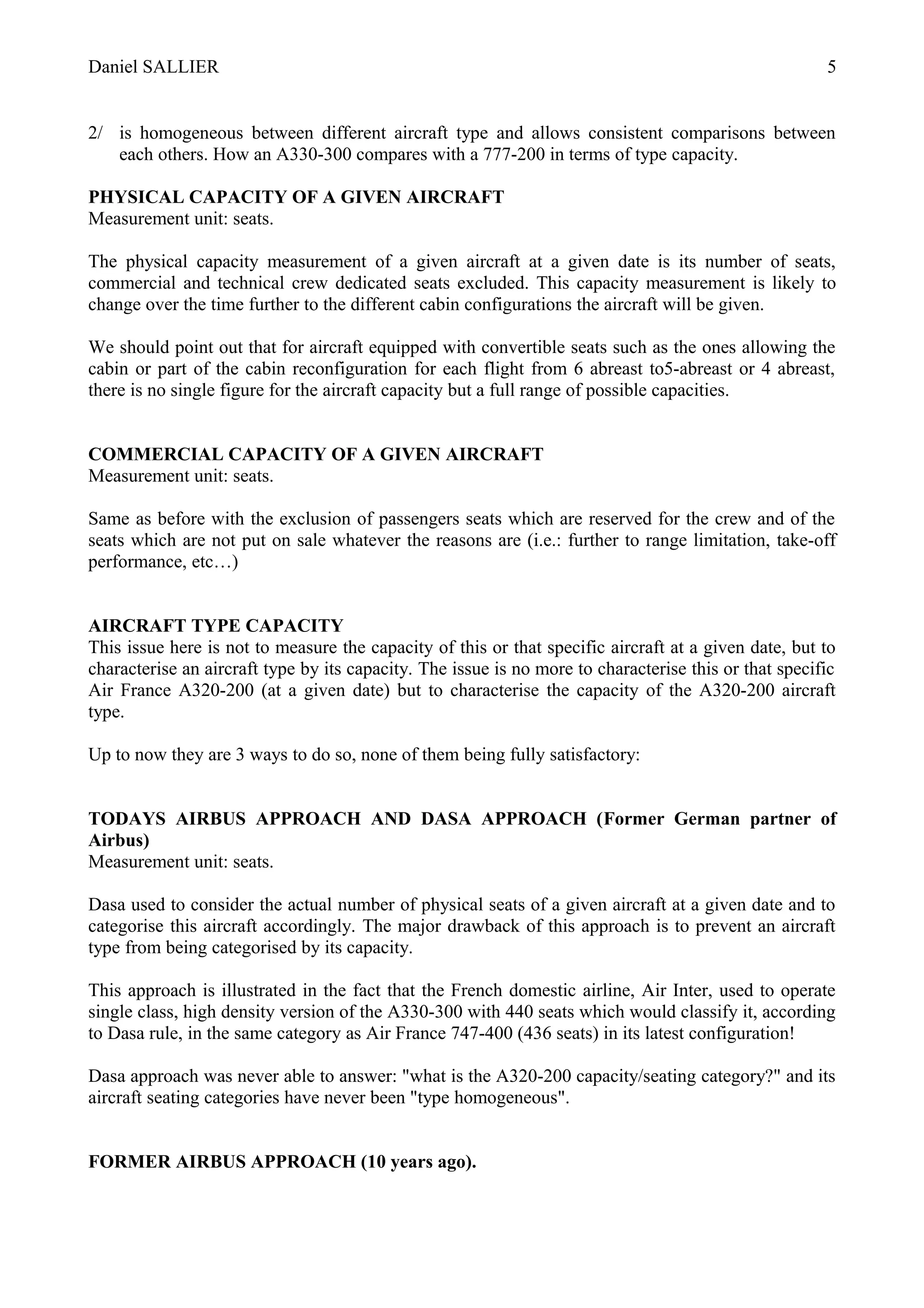 HOW TO MEASURE AIRCRAFT TYPE CAPACITY? AN INNOCENT QUESTION WITH BIG ...