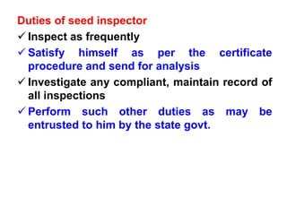 27- Seeds act and rules (1).ppt for the production | PPT