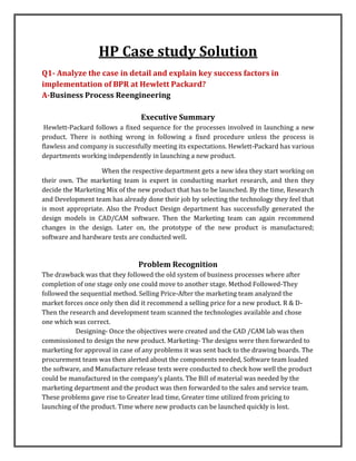 HP case study sloution | PDF