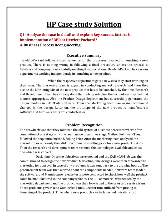 HP case study sloution | PDF