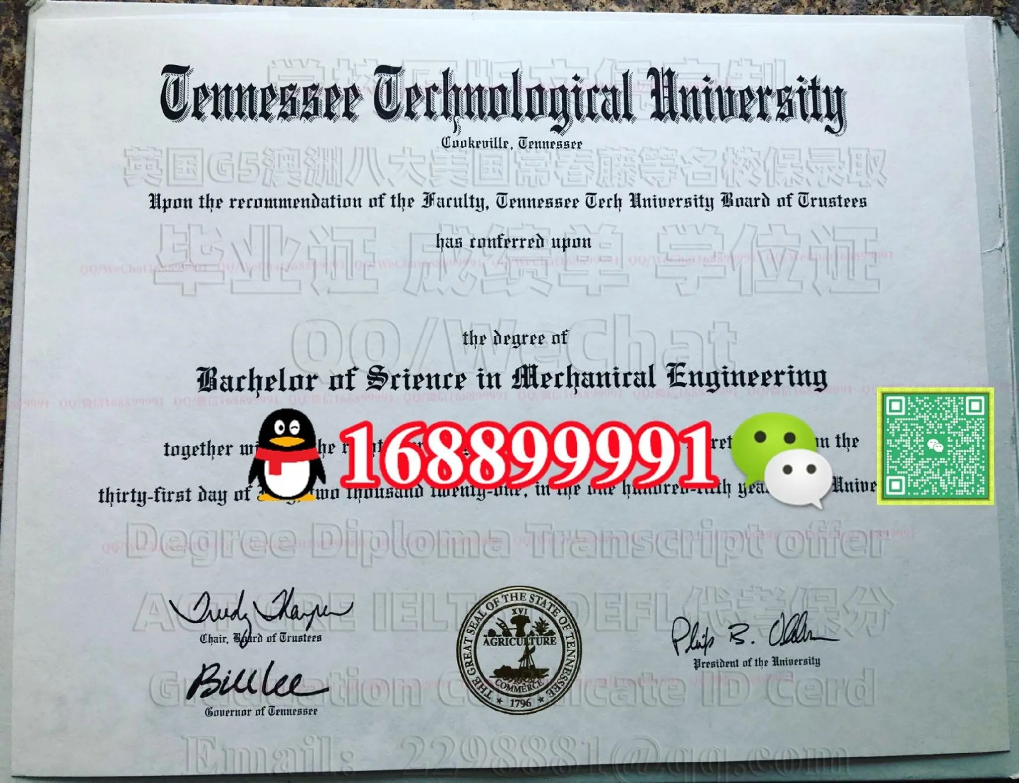 Tennessee Tech University degree offer diploma Transcript | PPT