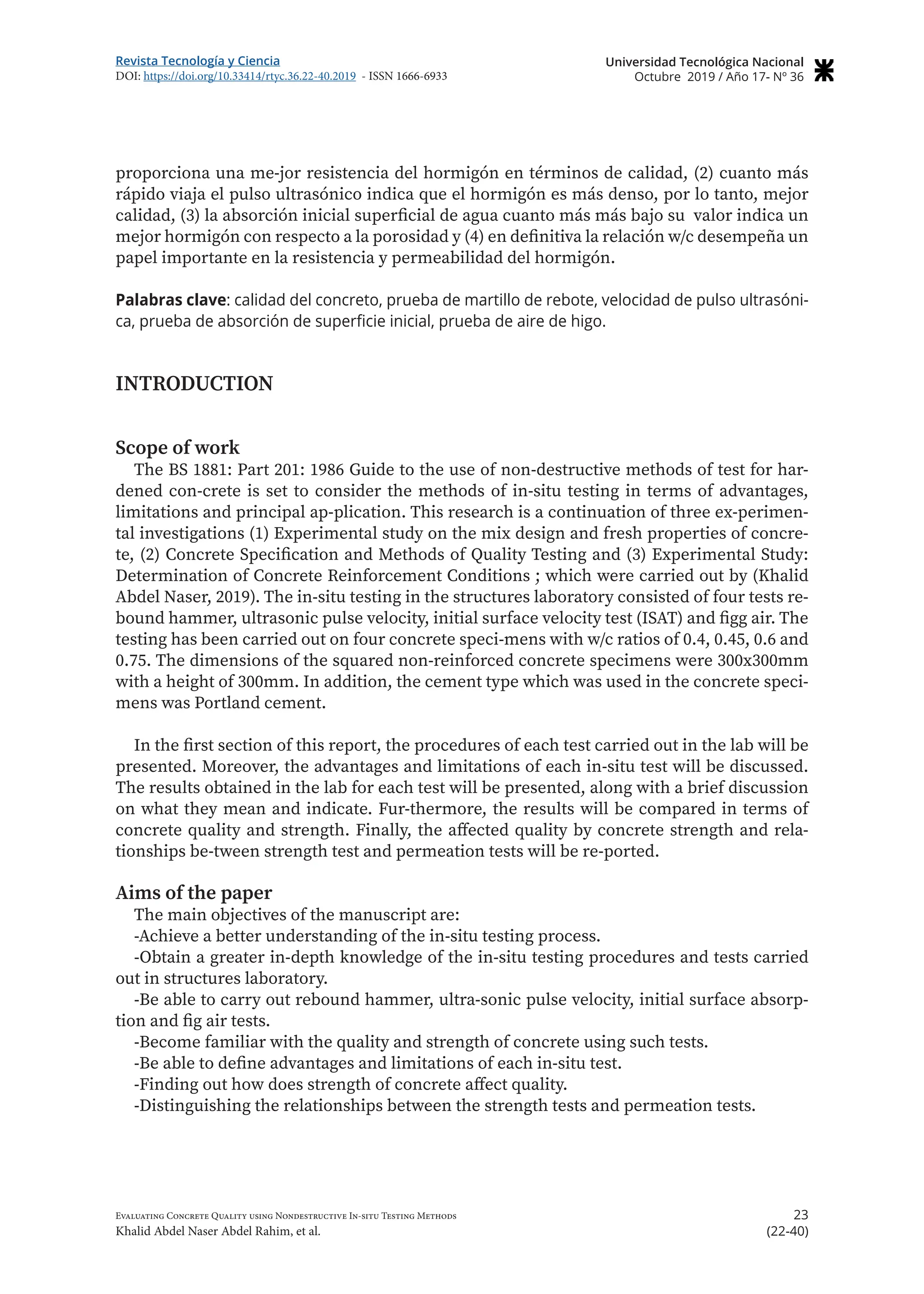 Evaluating Concrete Quality Using Nondestructive In Situ Testing Methods Pdf Civil