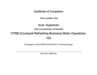 CYRB Bistro 102 | PDF