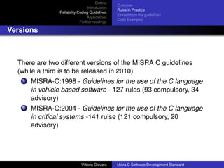 Misra C Software Development Standard | PDF