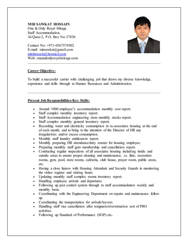 Mir Sawkat Hossain CV | DOCX
