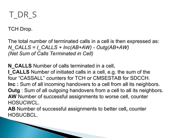 27025315534946849-2G-KPI-Description.ppt | Telecommunications Industry ...