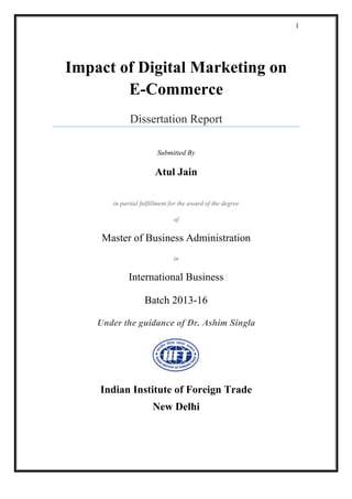 Impact of Digital Marketing on eCommerce - Final Report | PDF