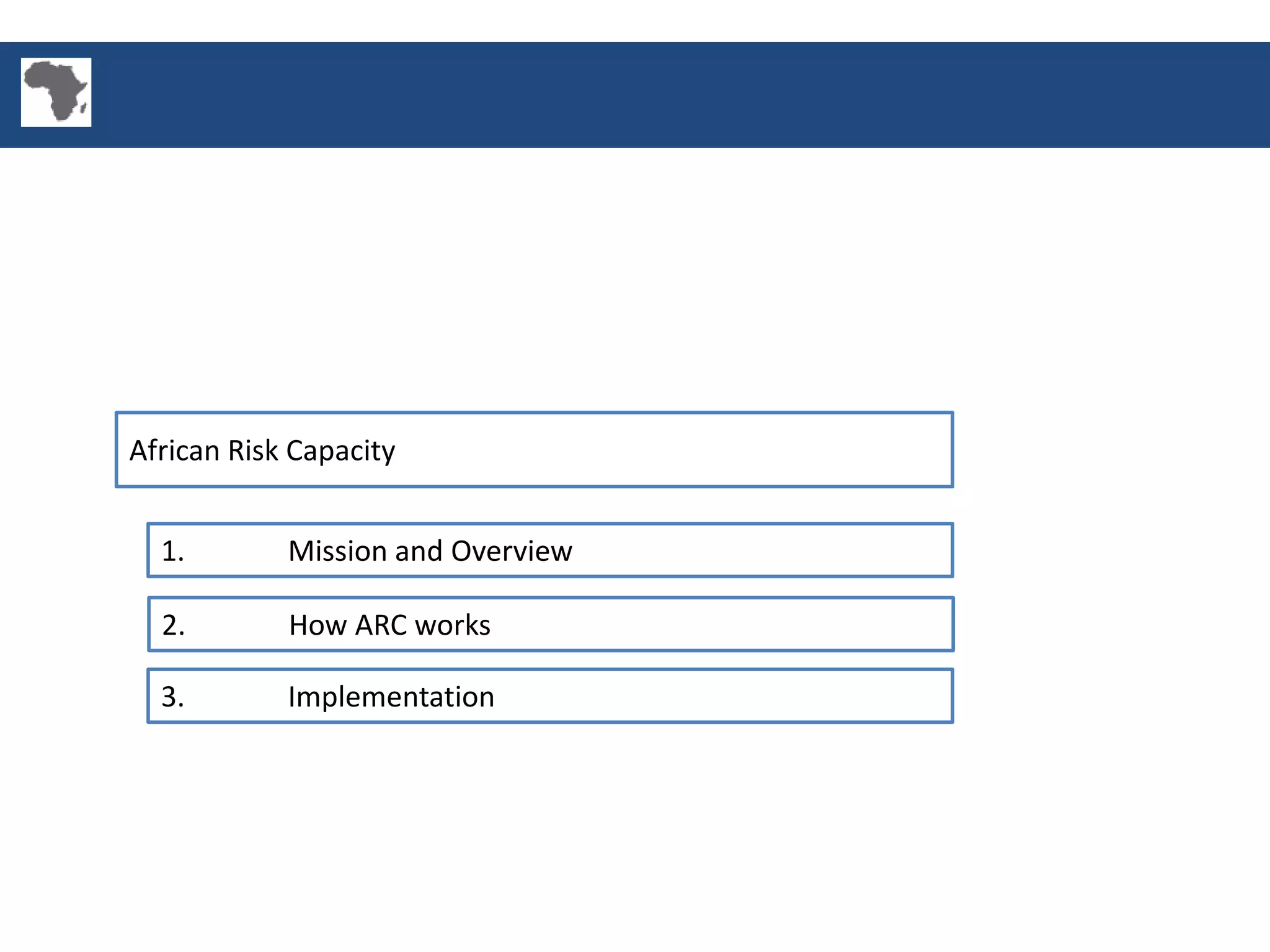 African Risk Capacity – Sovereign Disaster Risk Management for Africa ...