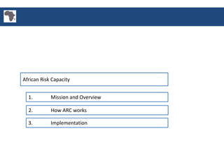African Risk Capacity – Sovereign Disaster Risk Management for Africa ...