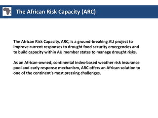 African Risk Capacity – Sovereign Disaster Risk Management for Africa ...