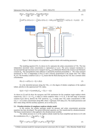 Cellular automata model for emergent properties of pressure flow in single nephron compliance ...
