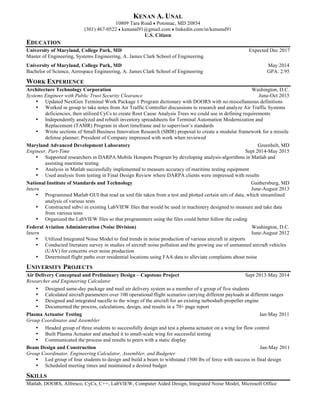 KenanUnal_Resume_2016 | PDF