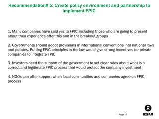 27 0915 1_oxfam_introduction on fpic | PDF | Business and Finance