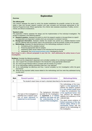 IB Biology Notes on the Individual investigation assessment | PDF