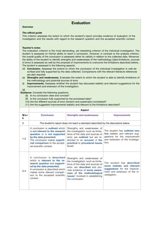 IB Biology Notes on the Individual investigation assessment | PDF