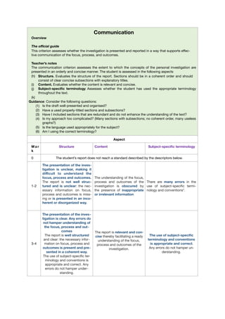 IB Biology Notes on the Individual investigation assessment | PDF