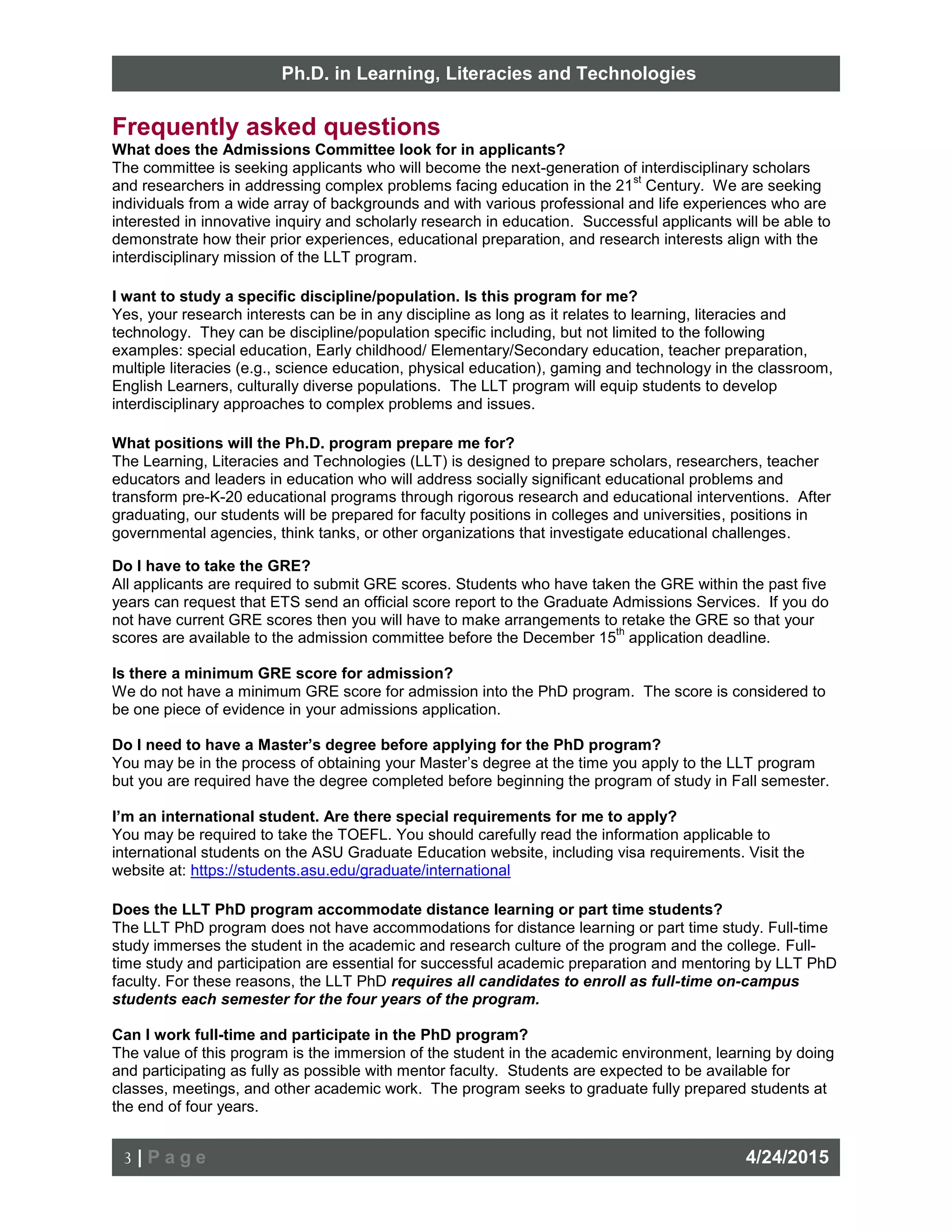 PhD-LLT-Program-Guide-27Apr2015 | PDF