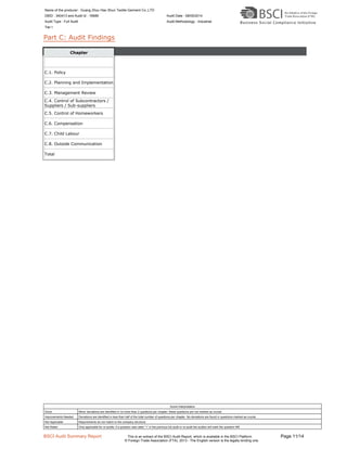 BSCI Audit Report Haoshun | PDF