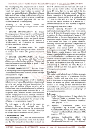 Consanguinity Tulyagotriya Vivaha Impact on Child Health A Review ...
