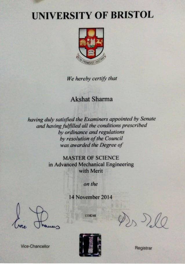 Bristol (Masters) Degree | PDF