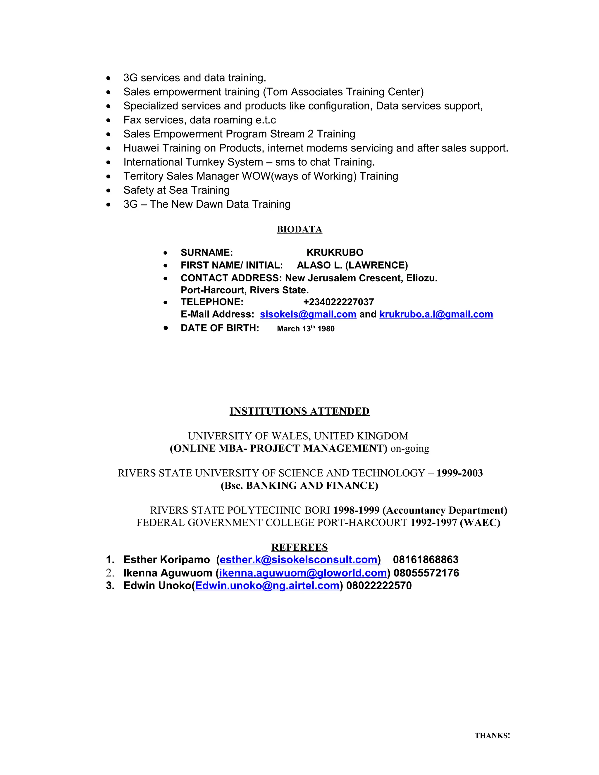 Curriculum Vitae - Lawrence | DOC