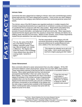 In Your Own Words: The Value of an MLIS | PDF