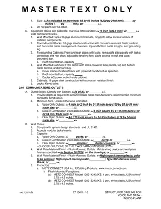 CSI Master Format Specification 271005 Structured Cabling for Voice and ...