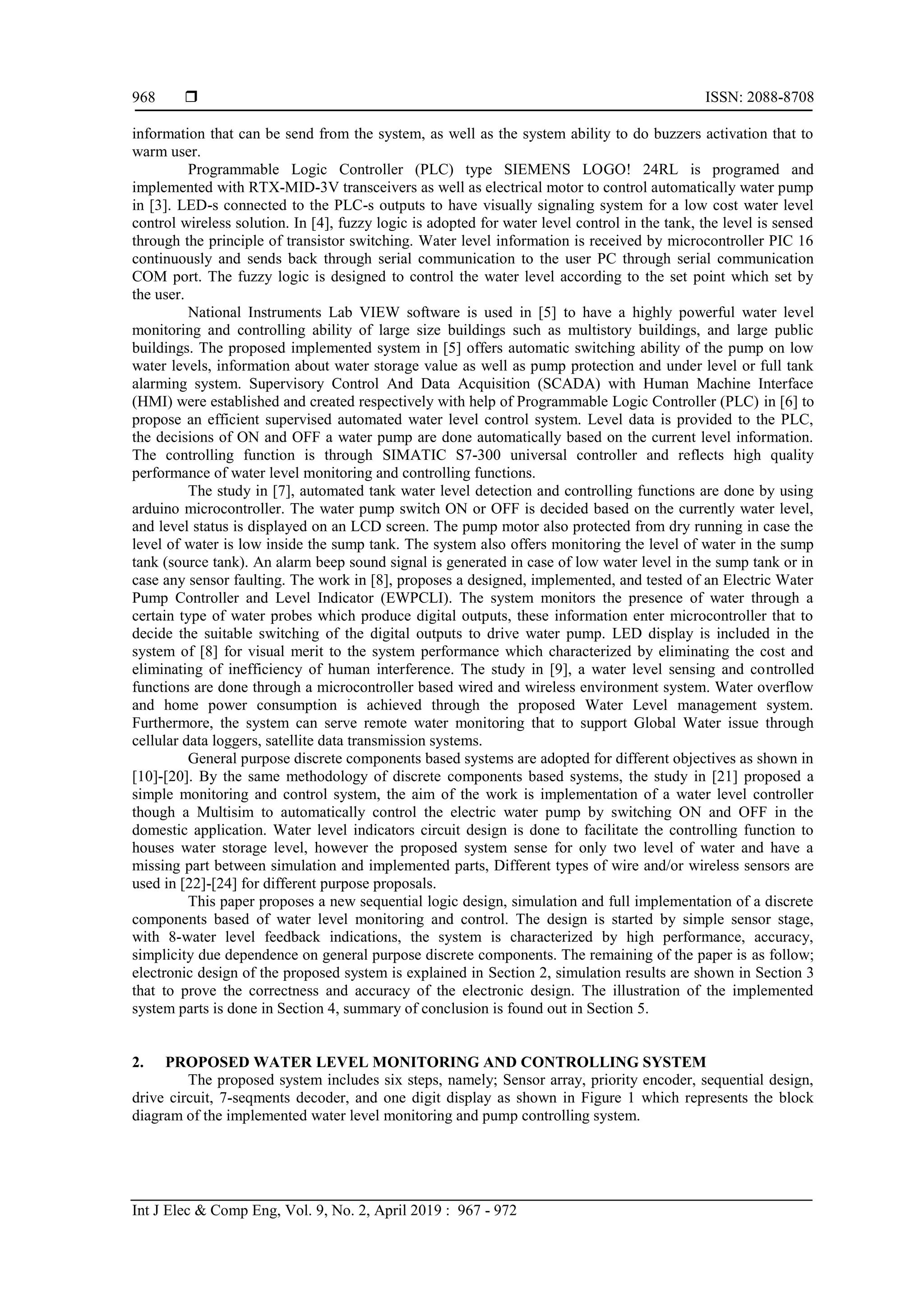 Implementation Of Sequential Design Based Water Level Monitoring And Controlling System Pdf