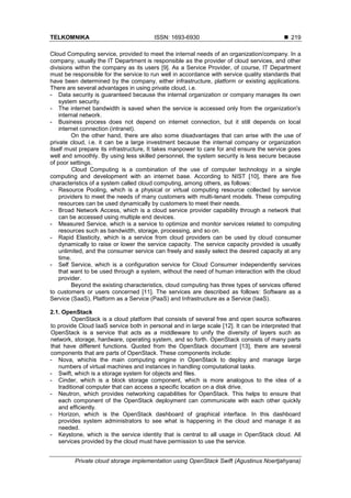 Private cloud storage implementation using OpenStack Swift | PDF | Cloud Computing | Internet