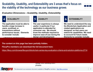 Blockchain Series: Key Evaluation Criteria and Solution Platforms | PPT